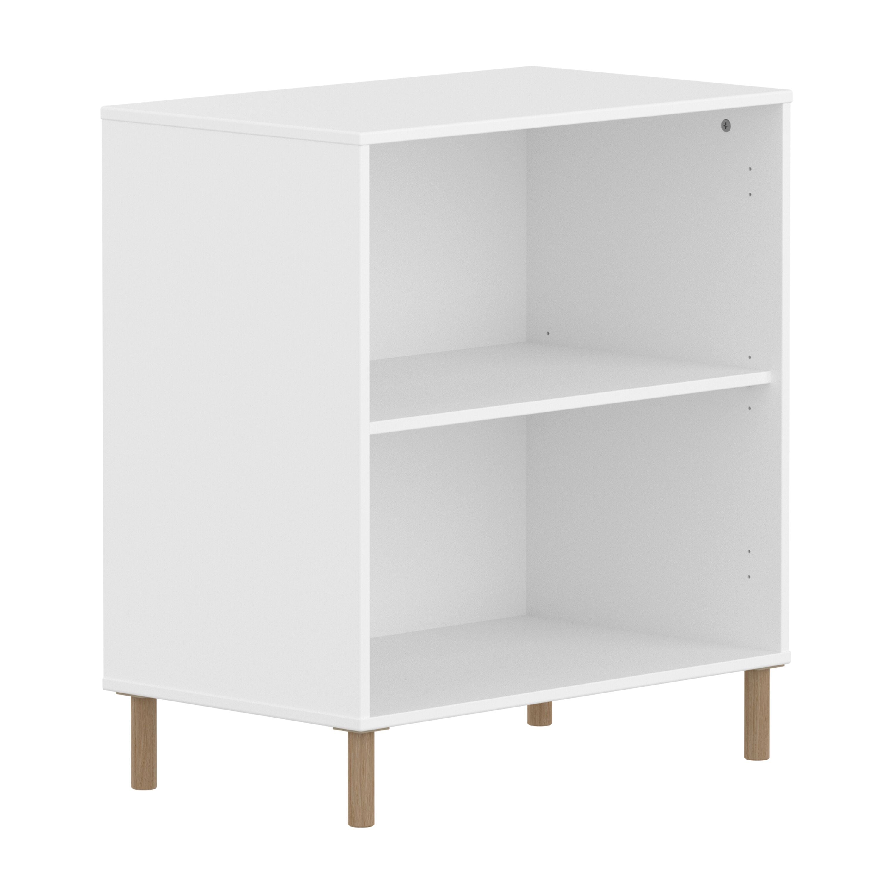 SAGA Regal weiss ohne Tür und oak Füsse – micasa